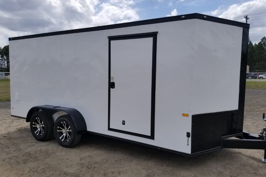 Enclosed Black Out Trailer 7 X 16 White ad 105 USA Cargo Trailer Enclosed Black Out Trailer 7 X 16 White ad 105 USA Cargo Trailer