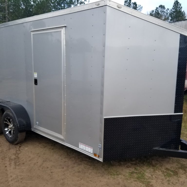 7x14 Silver & Black Custom, Slant V, Gas Saver. (ad 724) - USA Cargo ...