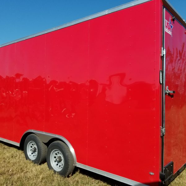 Red 8.5x20 Enclosed Trailer With Extra Height. (ad 860) - USA Cargo Trailer
