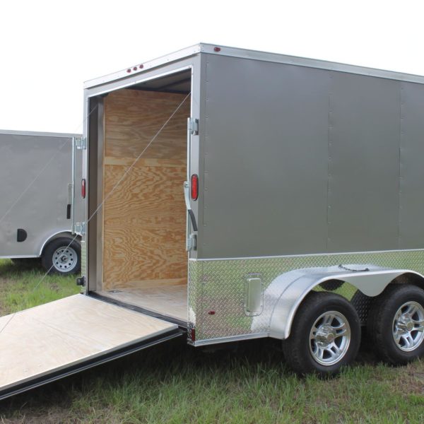 7x12 Pewter Slant V Gas Saver Enclosed Trailer. (ad 745) - USA Cargo ...