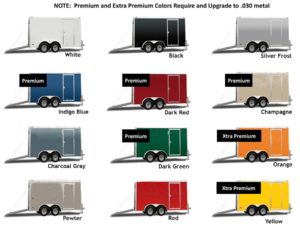 Color Chart - USA Cargo Trailer